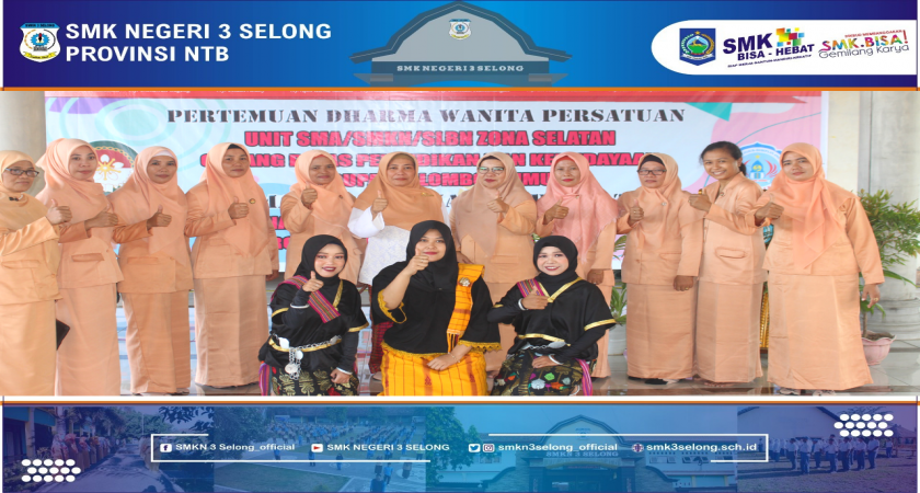 Ibu-ibu DWP Unit SMKN 3 Selong antusias mengikuti Pertemuan Dharma ...